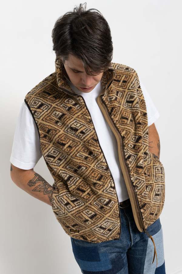 Orslow African Pattern Boa Fleece Vest | Garmentory