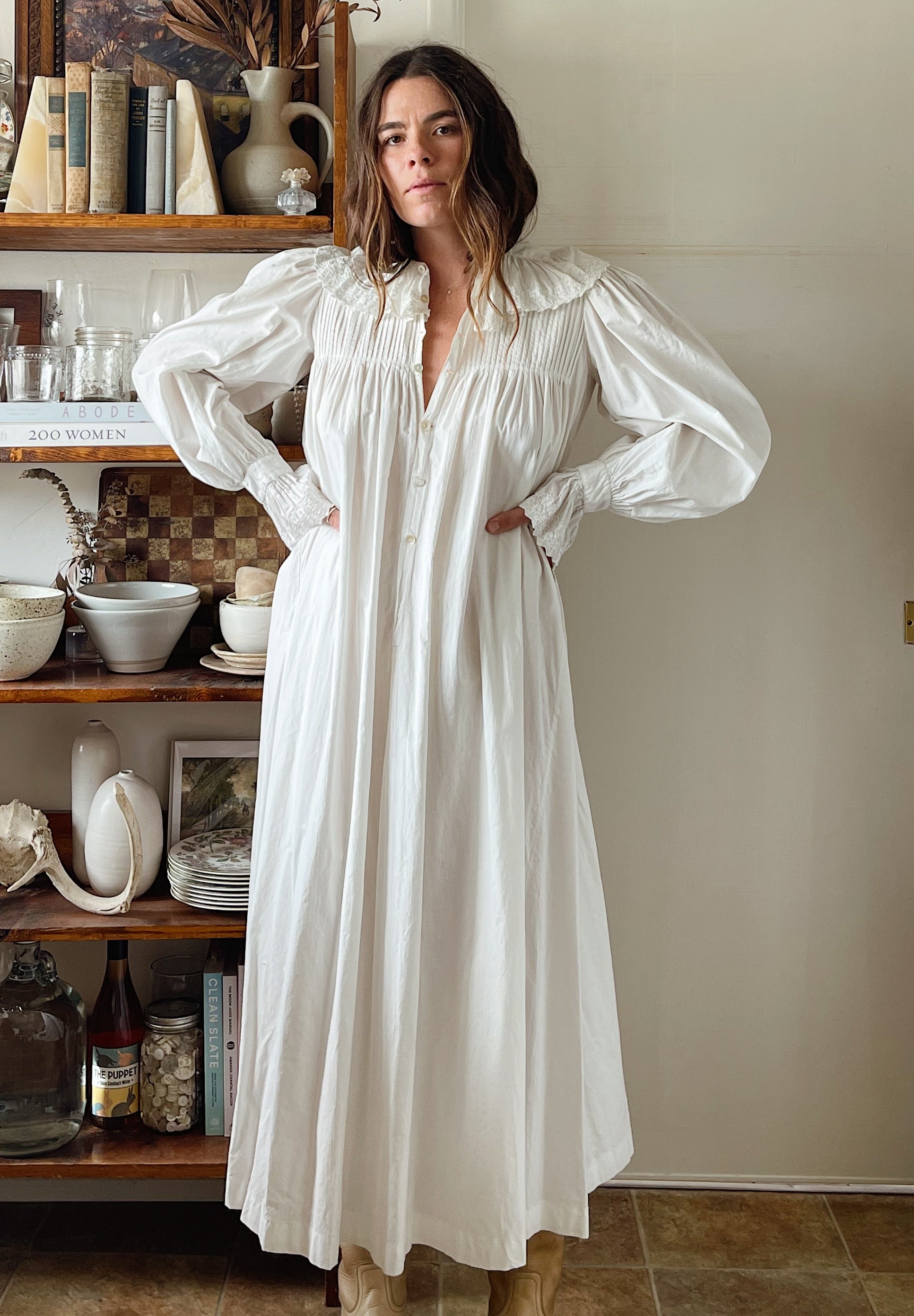 Victorian Ruffle Collar Nightgown | Garmentory