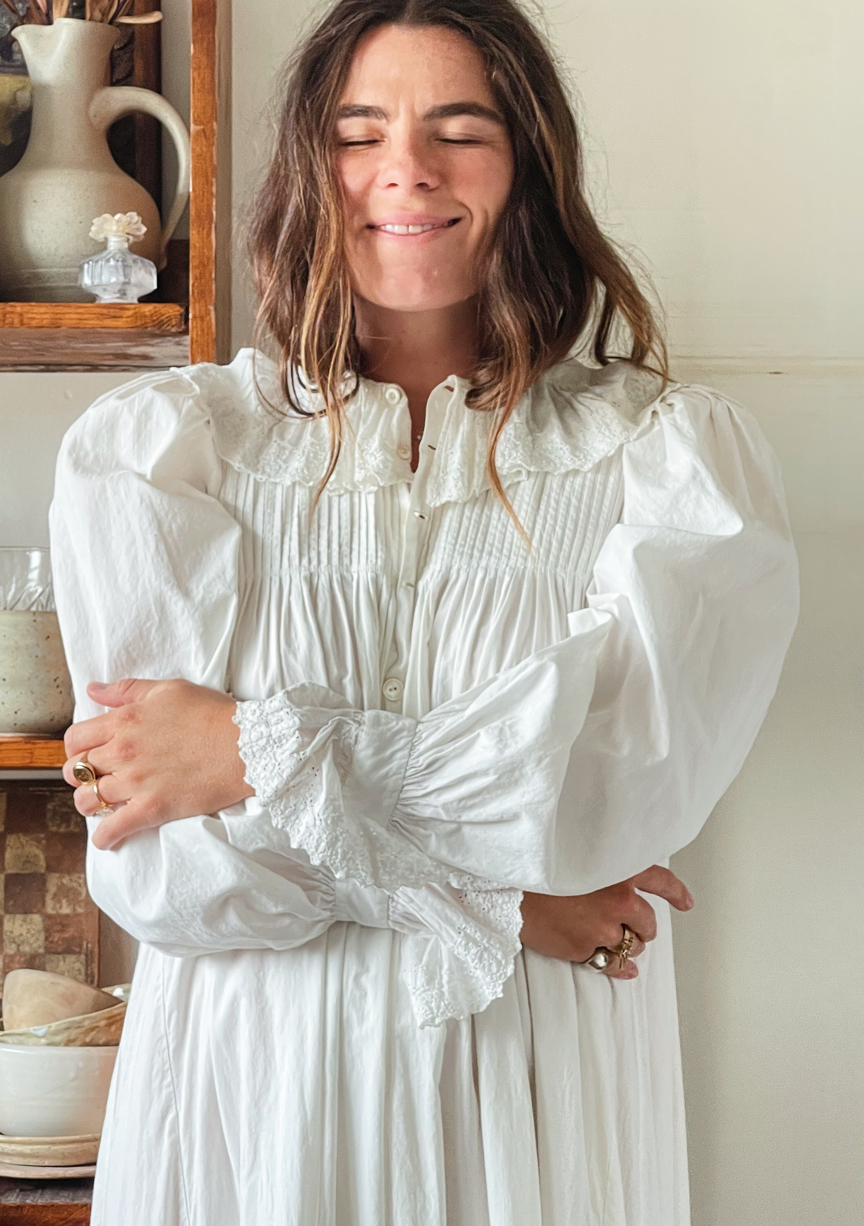 Victorian Ruffle Collar Nightgown | Garmentory