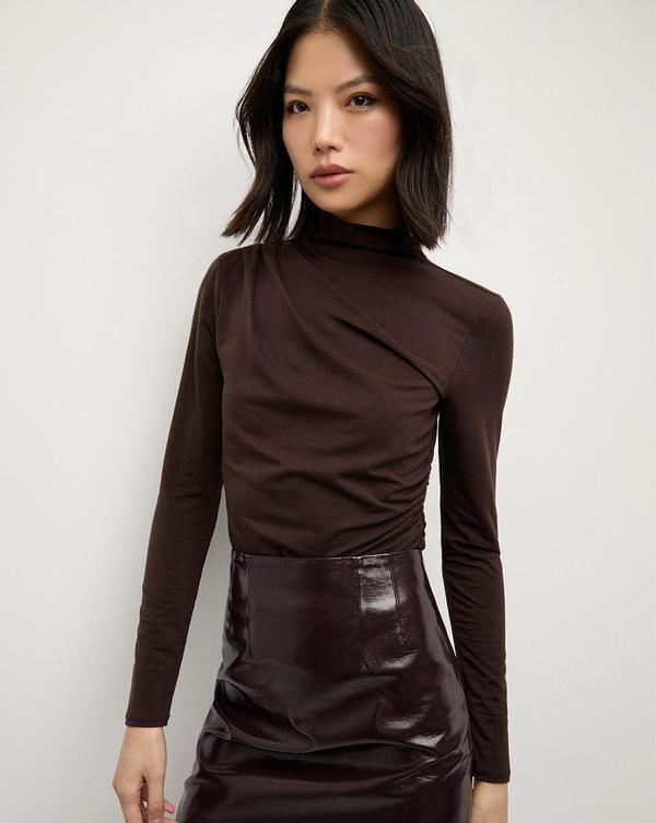Veronica Beard Mylie Top - Dark Chocolate | Garmentory