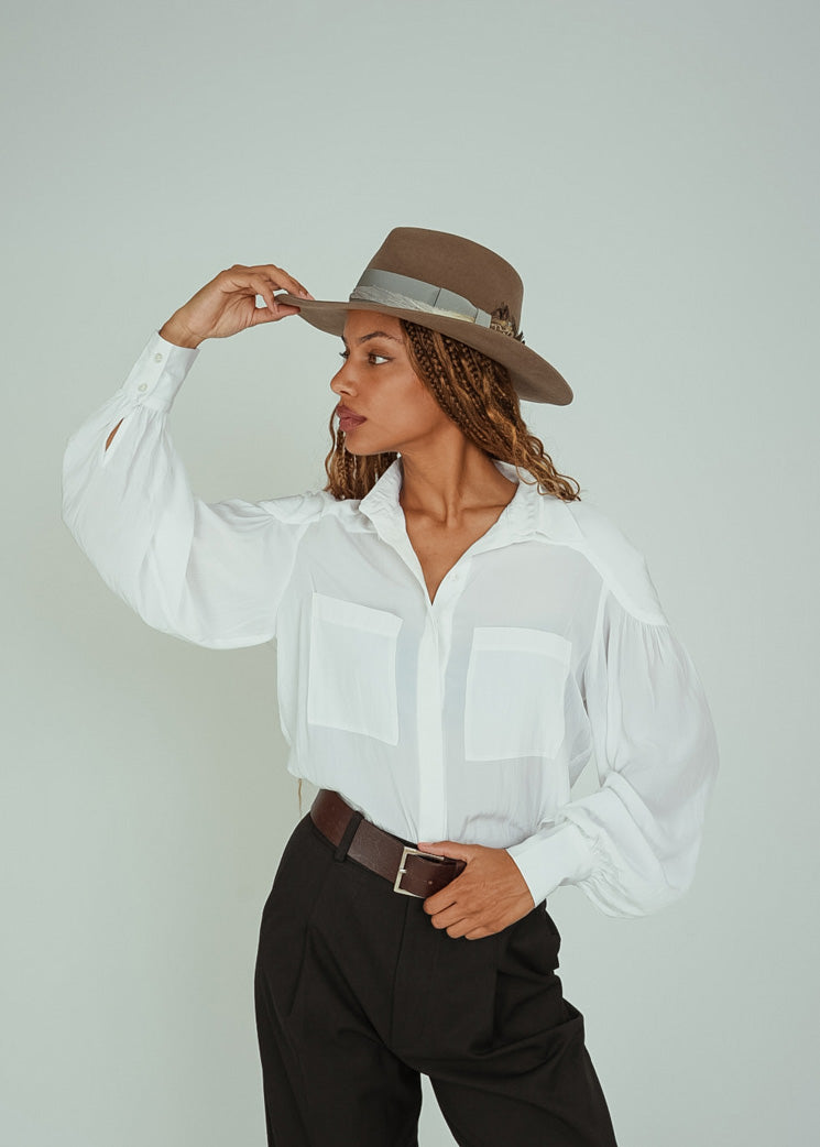 Smythe Ivory Shoulder Yoke Blouse - Ivory | Garmentory