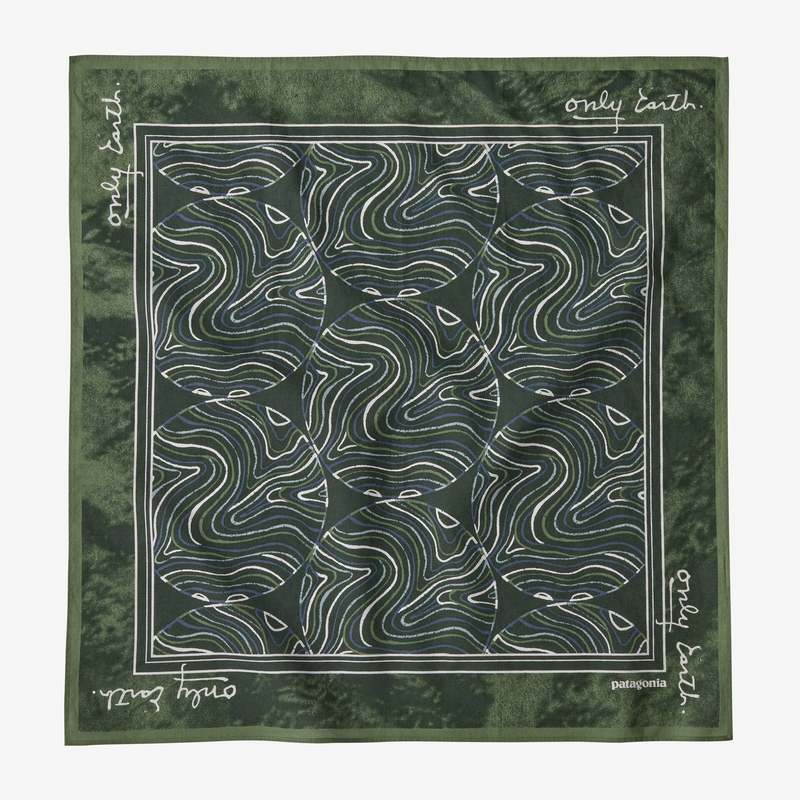 Patagonia Organic Cotton Bandana - Only Earth Swirl/Terrain Green ...