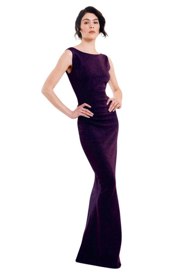 CHIARA BONI AJOUR SUGAR LONG GOWN - POMACE | Garmentory