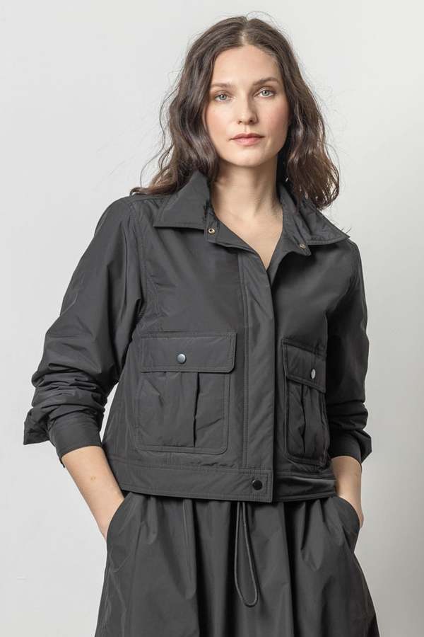 Lilla P. NYLON UTILITY JACKET - JET BLACK | Garmentory