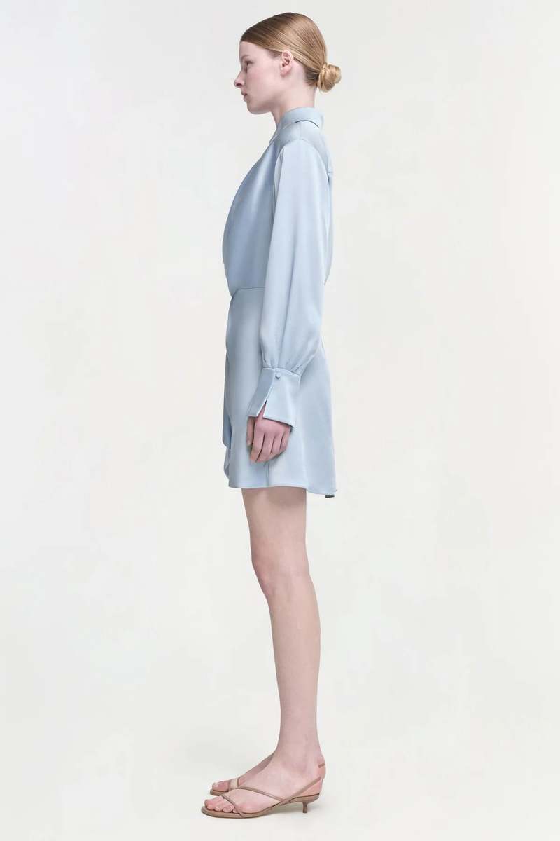 Simkhai Talit Draped Front Mini Dress - Sky | Garmentory