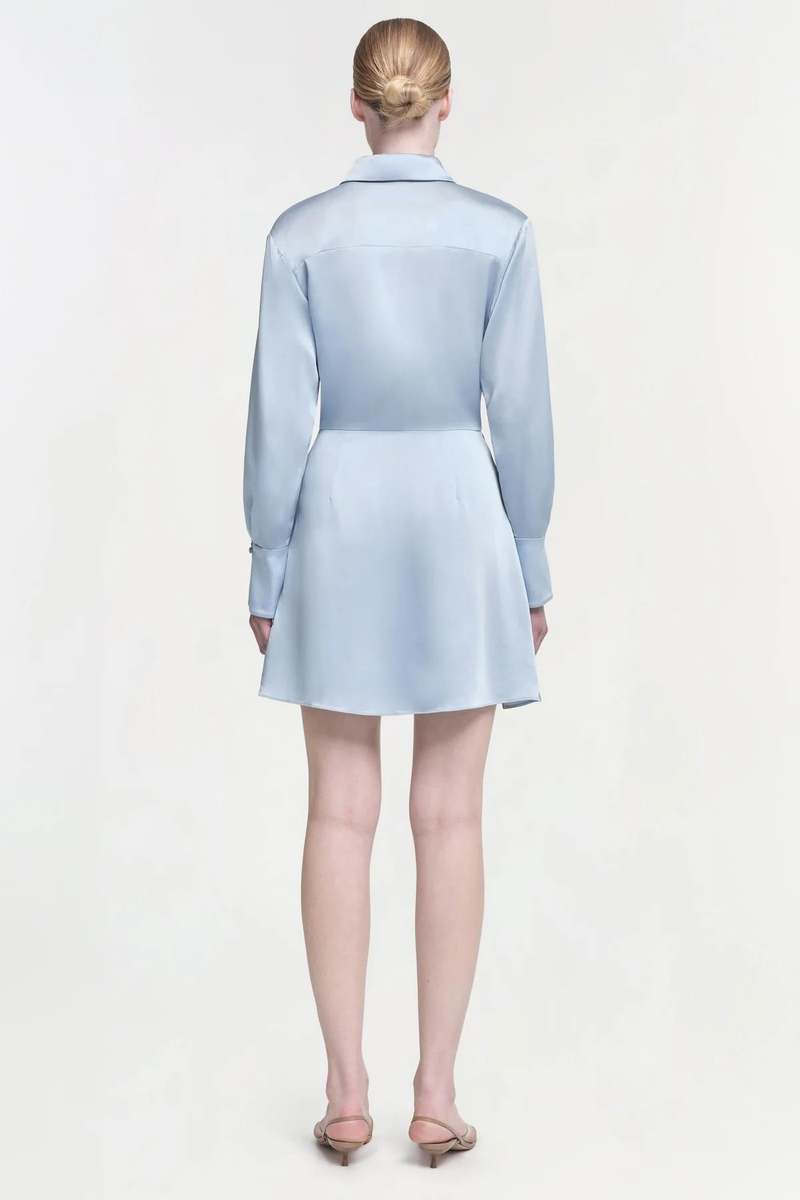 Simkhai Talit Draped Front Mini Dress - Sky | Garmentory