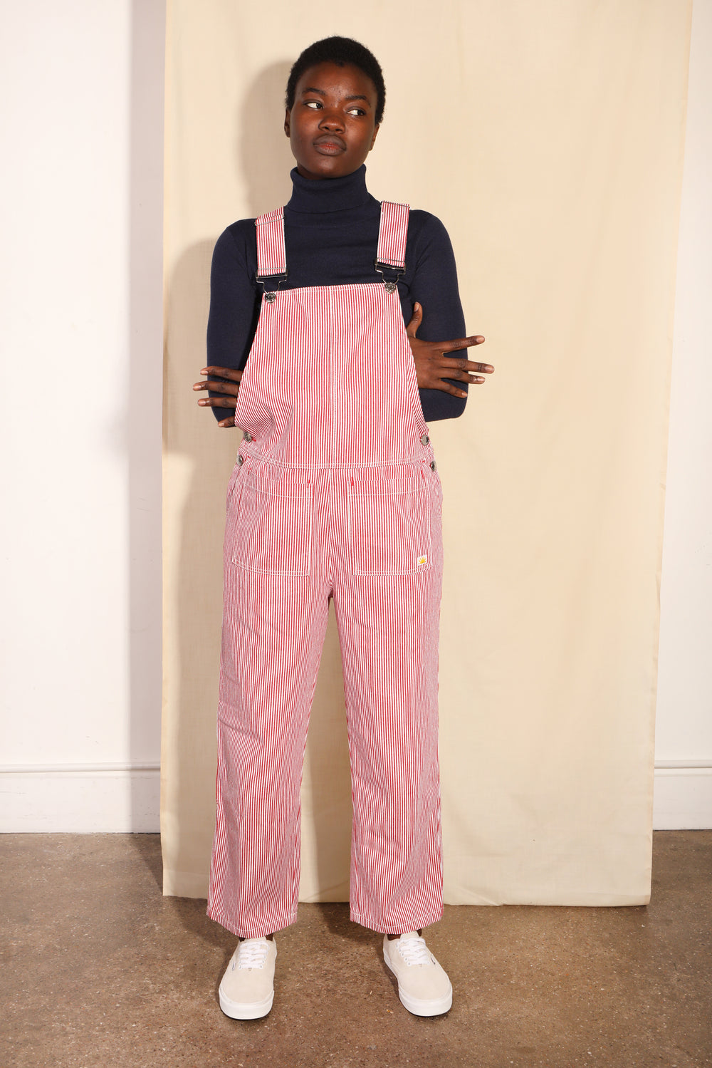 L.F.Markey Connor Dungarees - Red Ticking | Garmentory