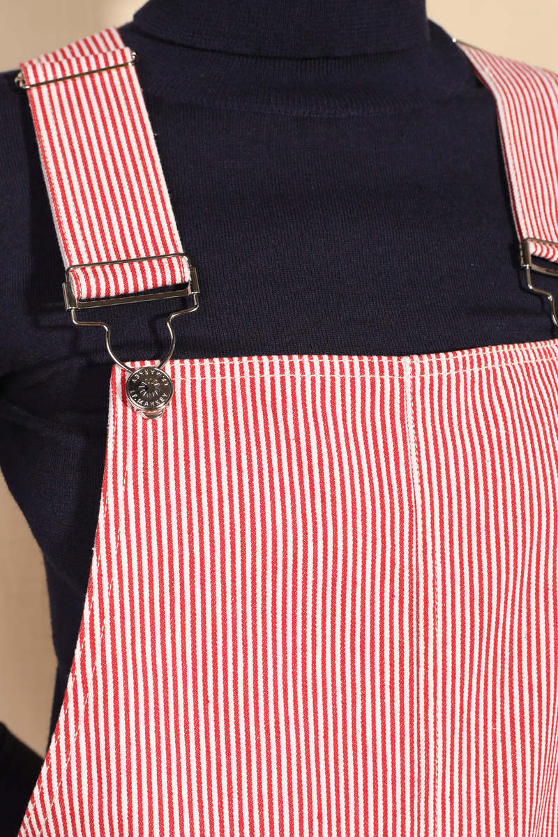 L.F.Markey Connor Dungarees - Red Ticking | Garmentory