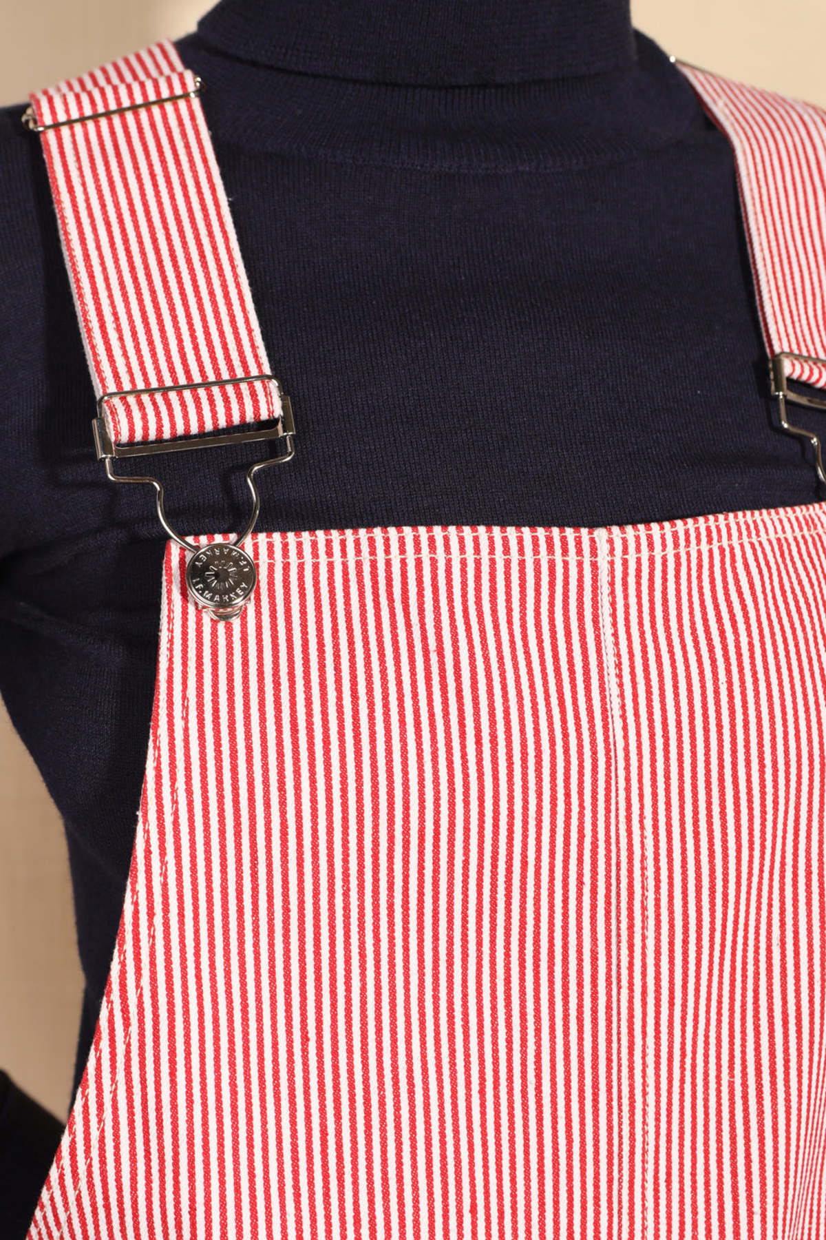 L.F.Markey Connor Dungarees - Red Ticking | Garmentory