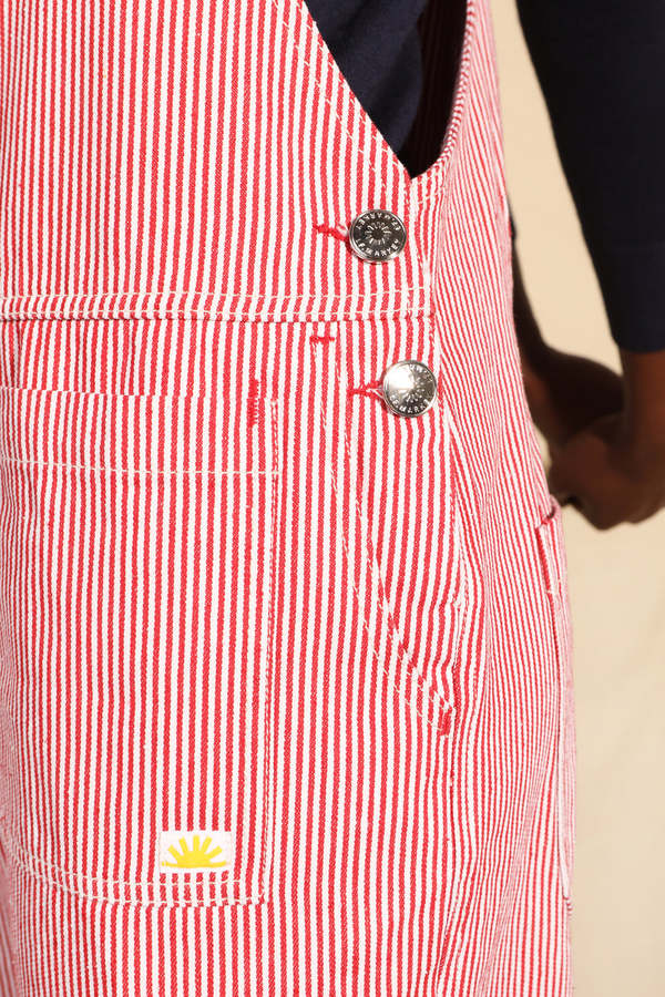 L.F.Markey Connor Dungarees - Red Ticking | Garmentory
