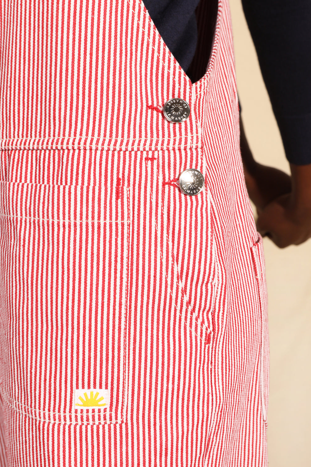 L.F.Markey Connor Dungarees - Red Ticking | Garmentory