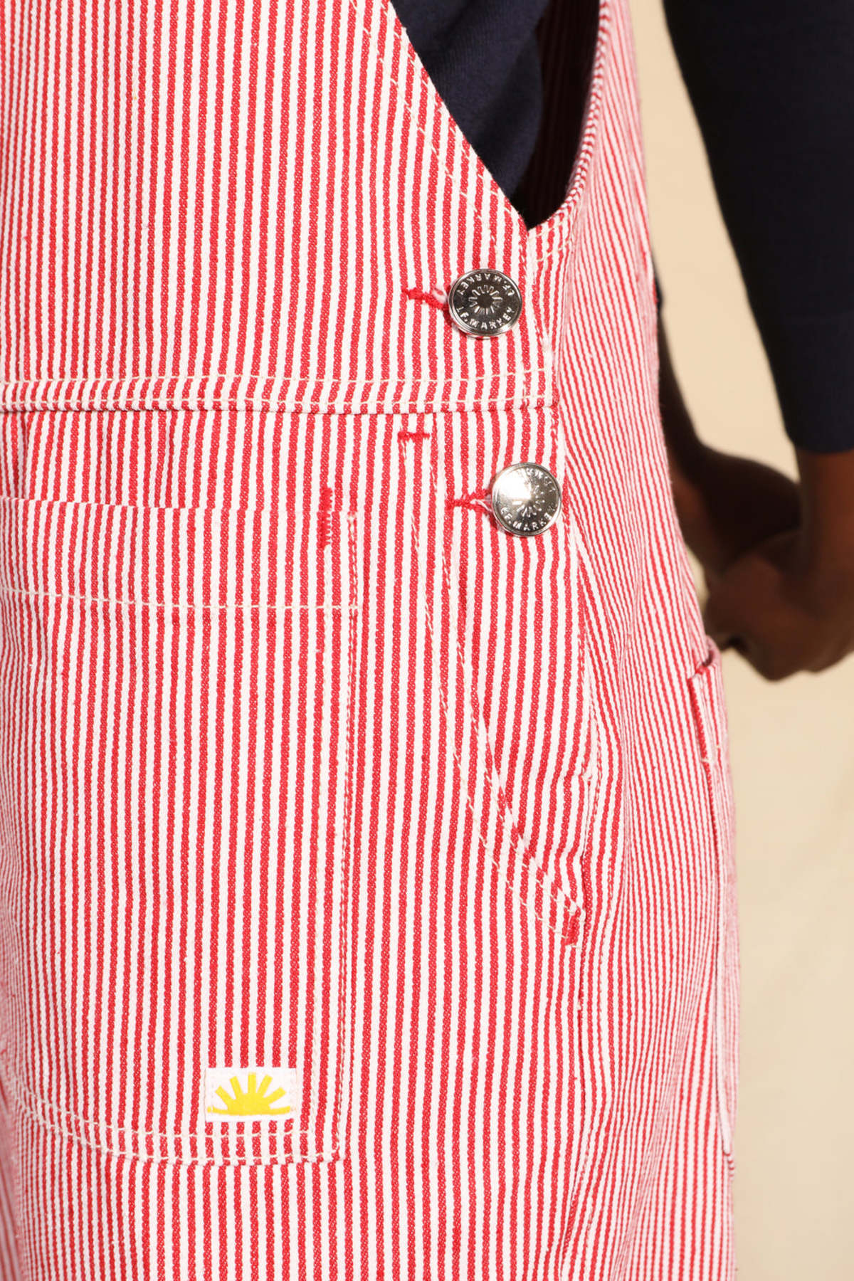 L.F.Markey Connor Dungarees - Red Ticking | Garmentory