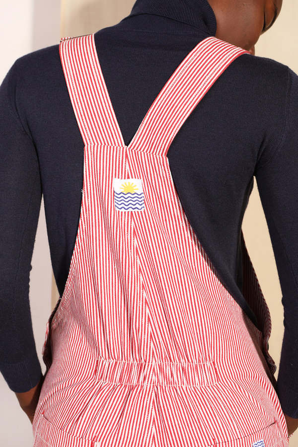 L.F.Markey Connor Dungarees - Red Ticking | Garmentory