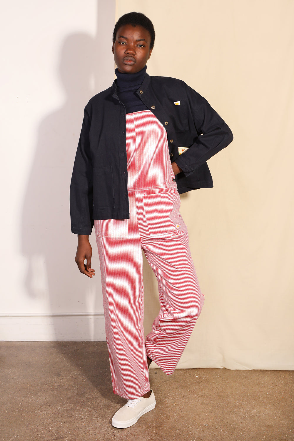 L.F.Markey Connor Dungarees - Red Ticking | Garmentory