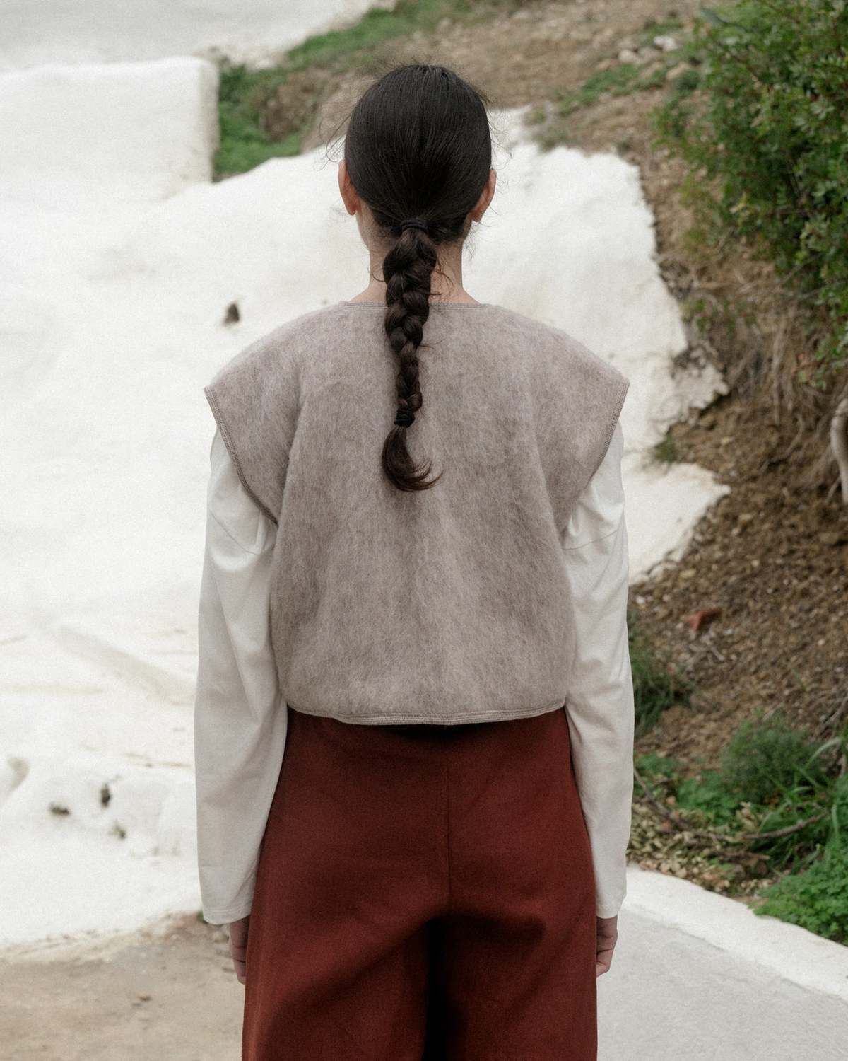 Baserange brushed wool capas vest - sahara | Garmentory