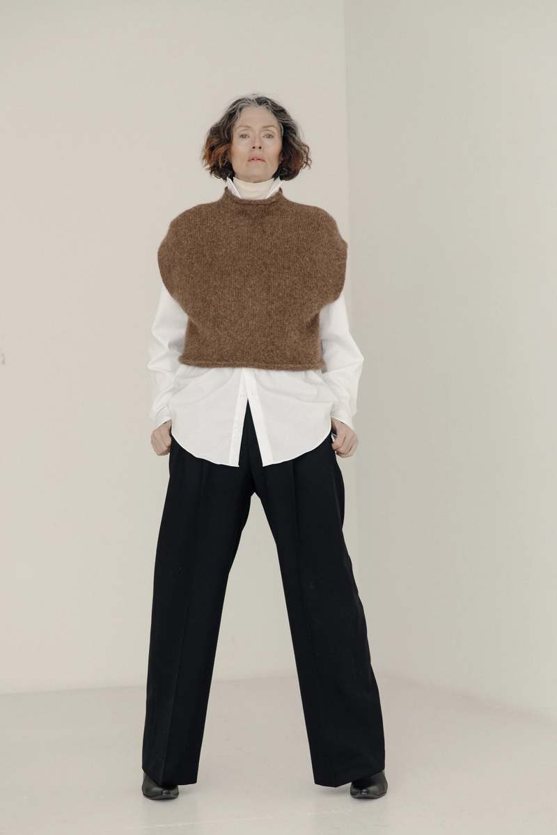 Bare Knitwear Iris Vest - Saddle | Garmentory