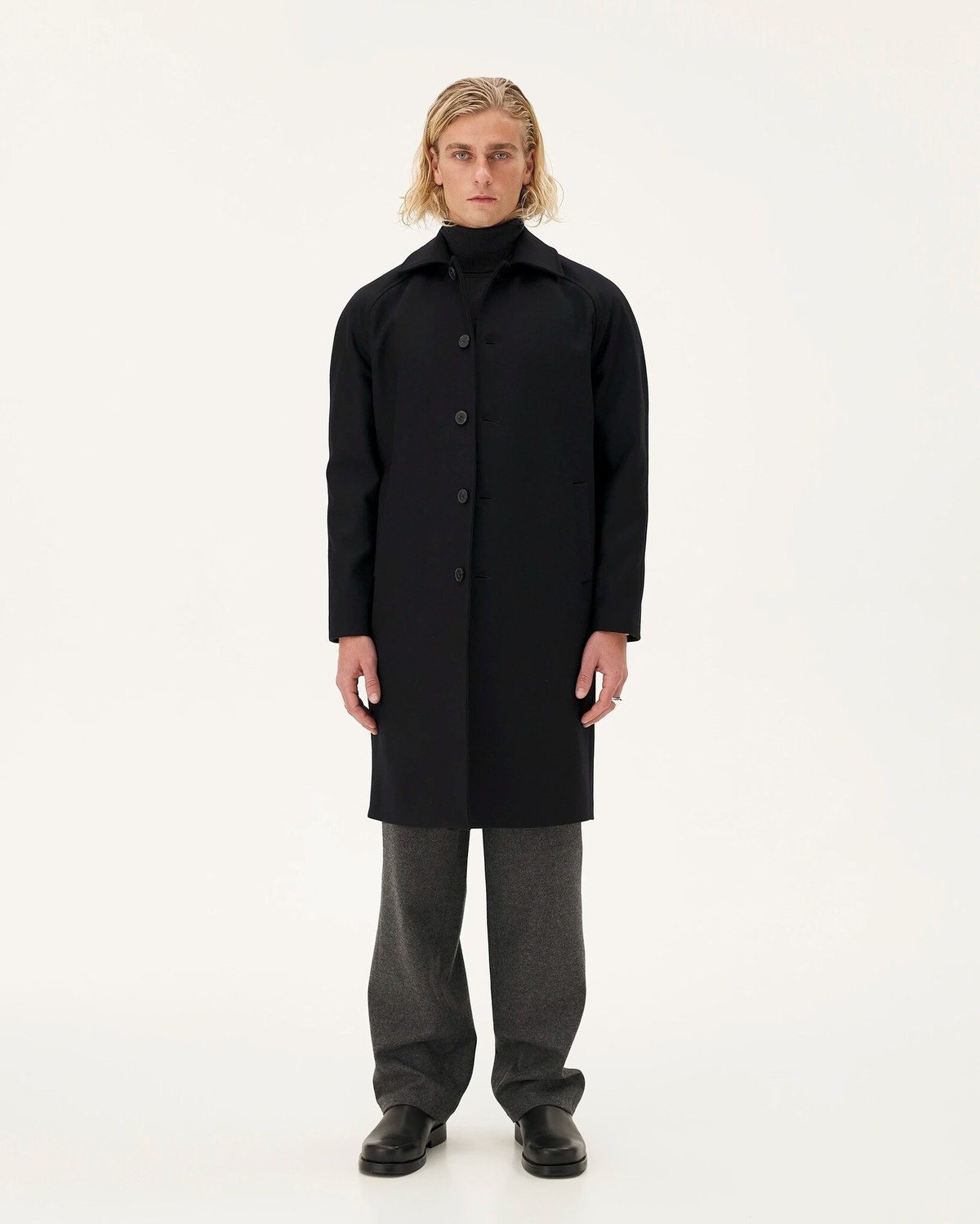 Noyoco Mac Mayfair Recycled Wool Coat - Midnight Blue | Garmentory