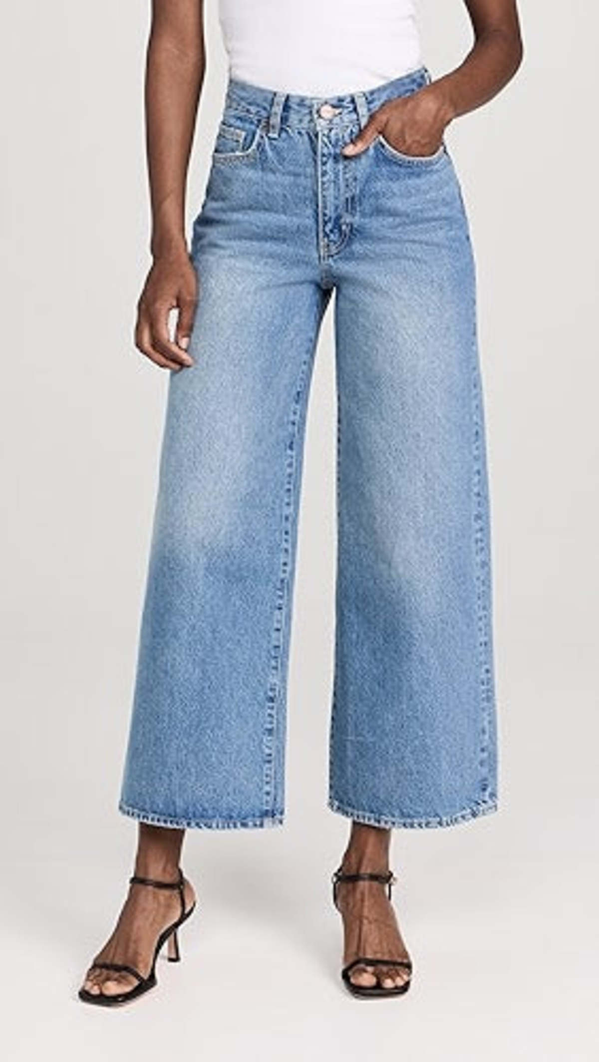 FRAME Denim LE JANE CROP DIVINE JEANS - BLUE | Garmentory