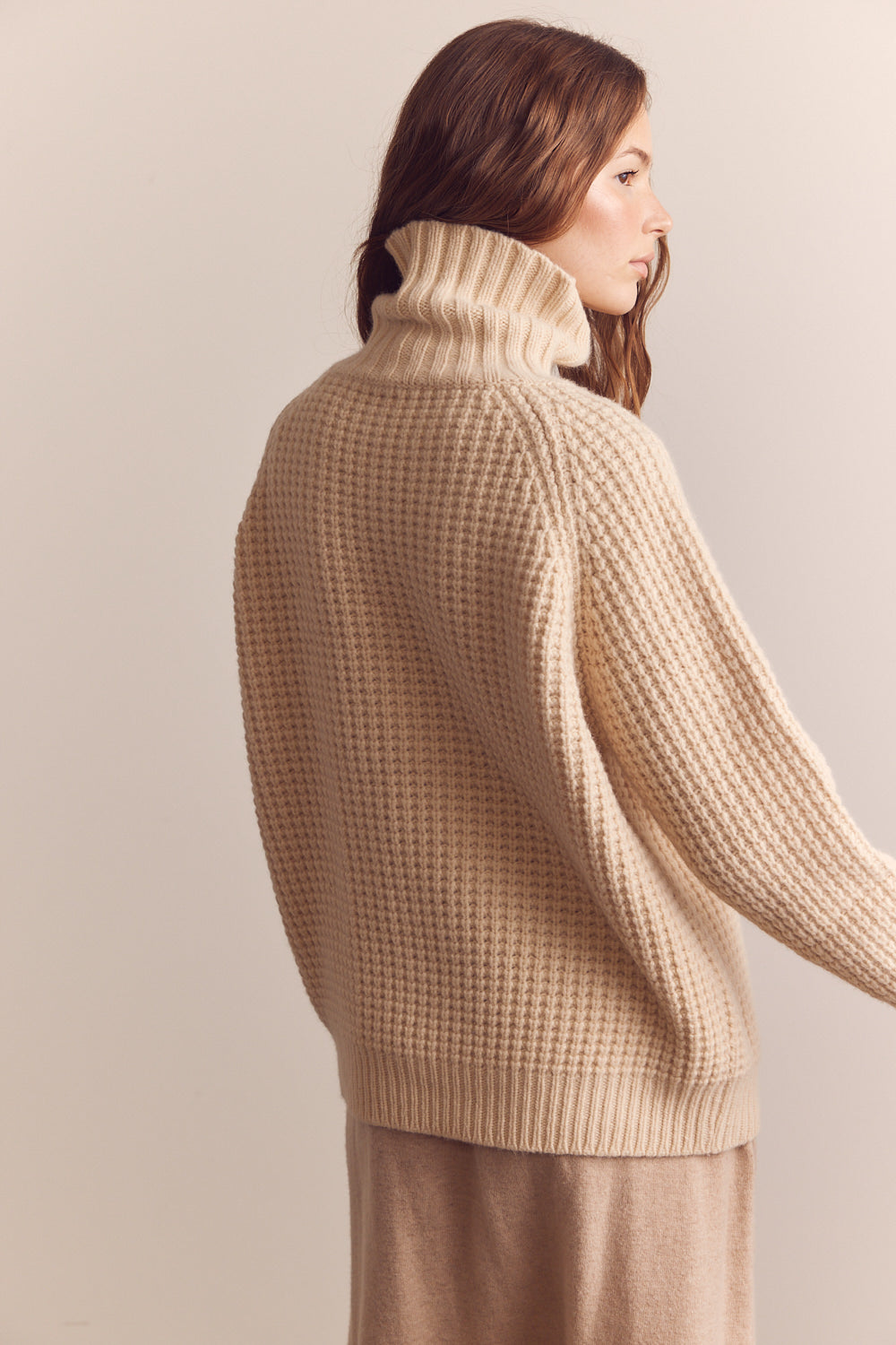 Amente Wool Turtleneck Waffle Sweater | Garmentory