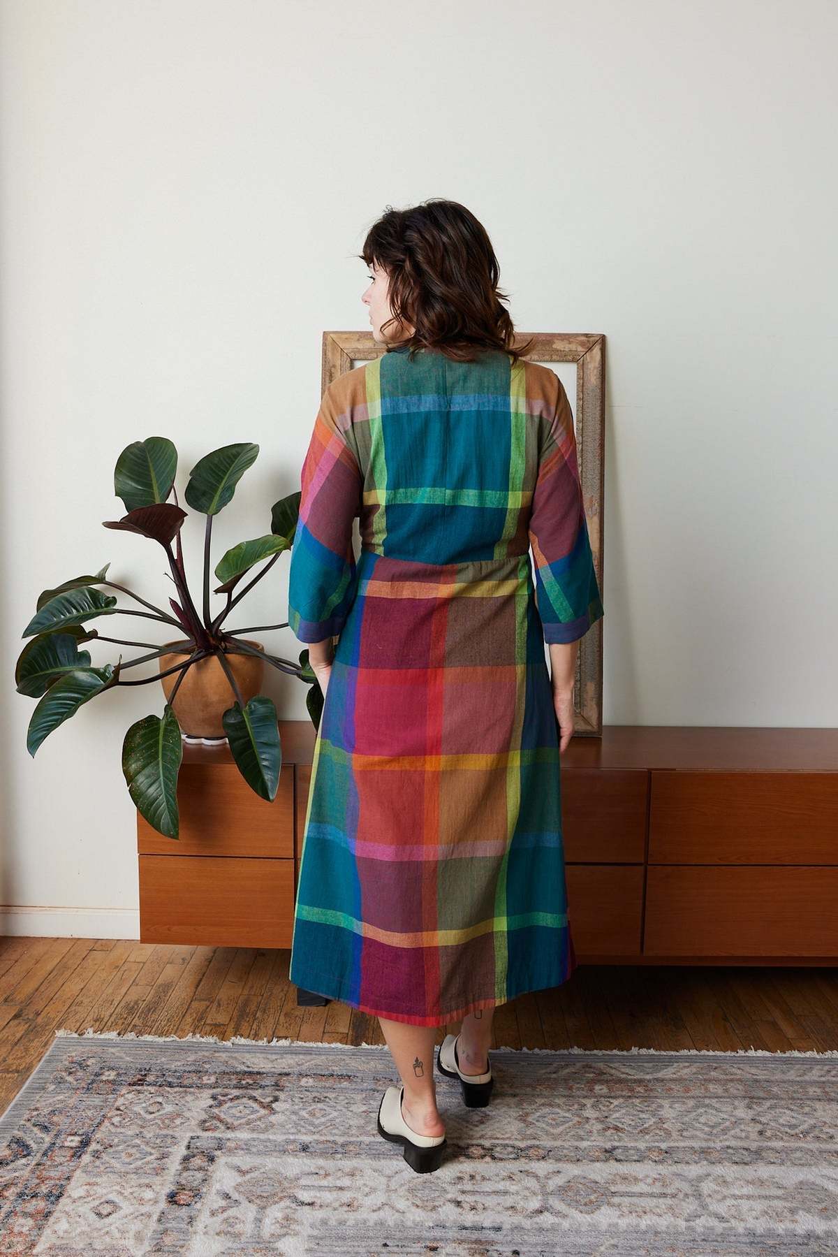 RUJUTA SHETH Tara Wrap Dress - Madras Chex | Garmentory