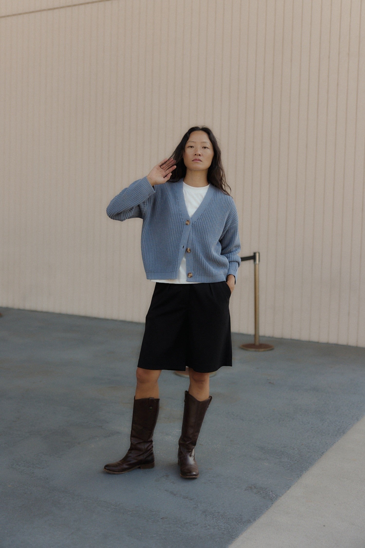 Azalea Heidi Cardigan - Dusty Blue | Garmentory