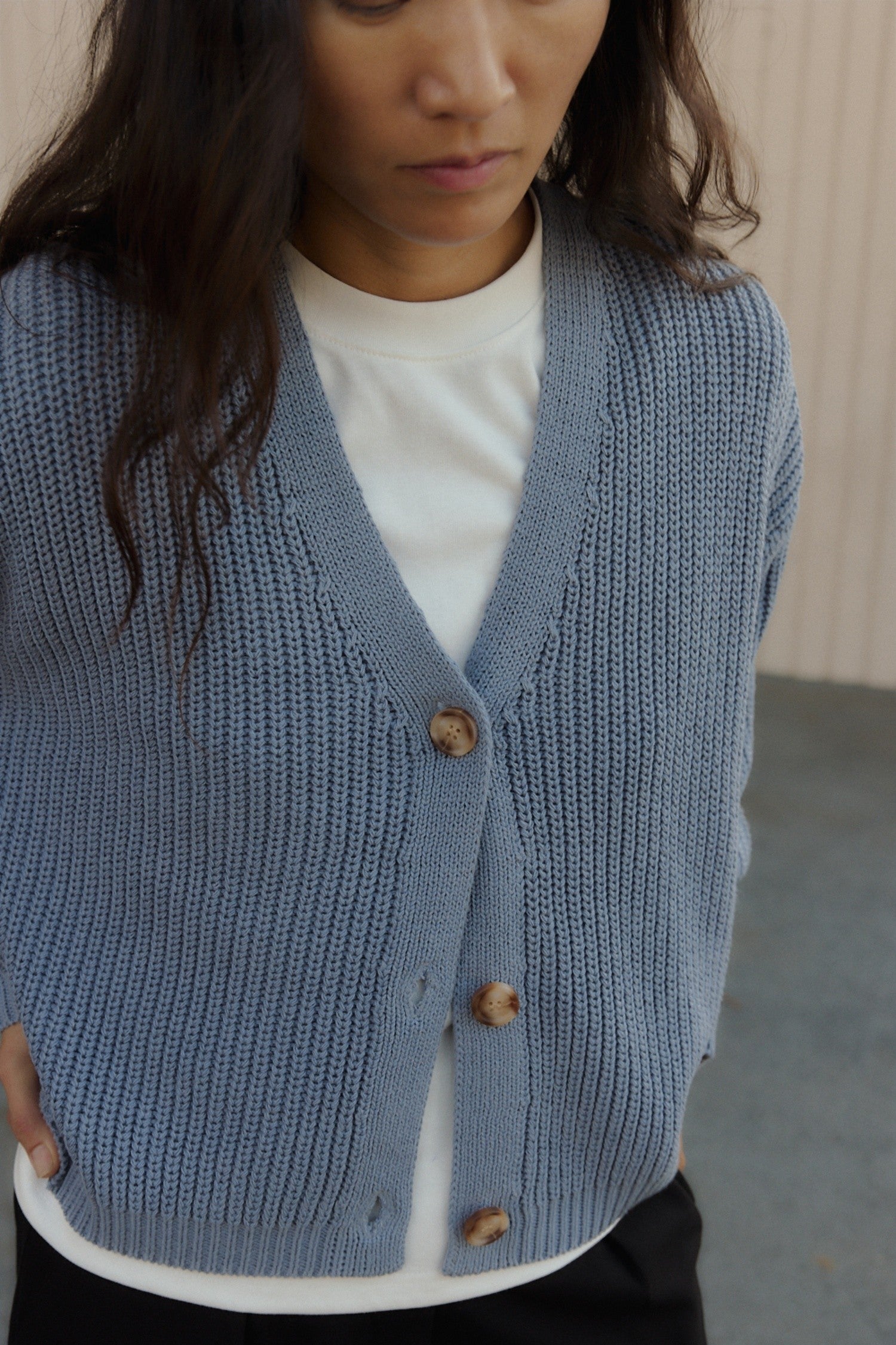 Azalea Heidi Cardigan - Dusty Blue | Garmentory