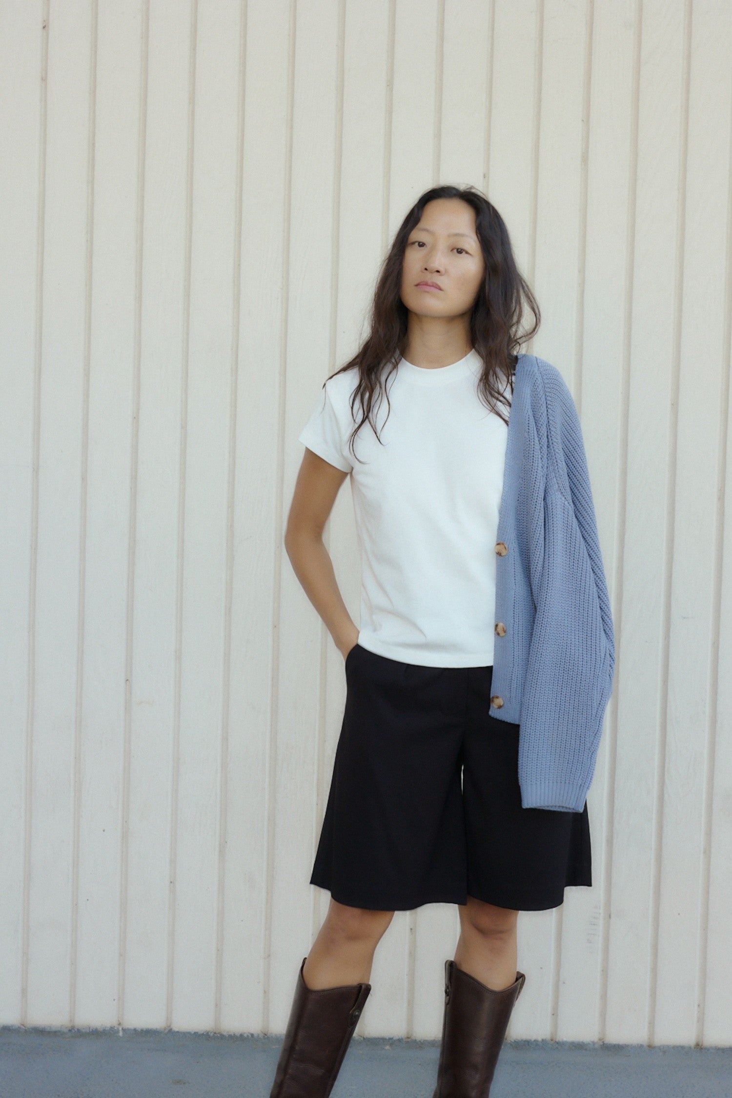 Azalea Heidi Cardigan - Dusty Blue | Garmentory