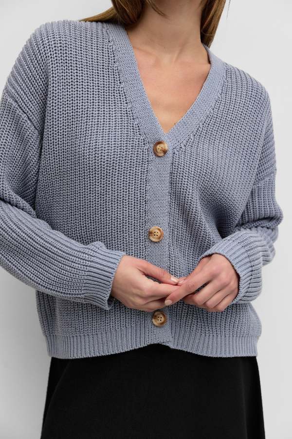 Azalea Heidi Cardigan - Dusty Blue | Garmentory