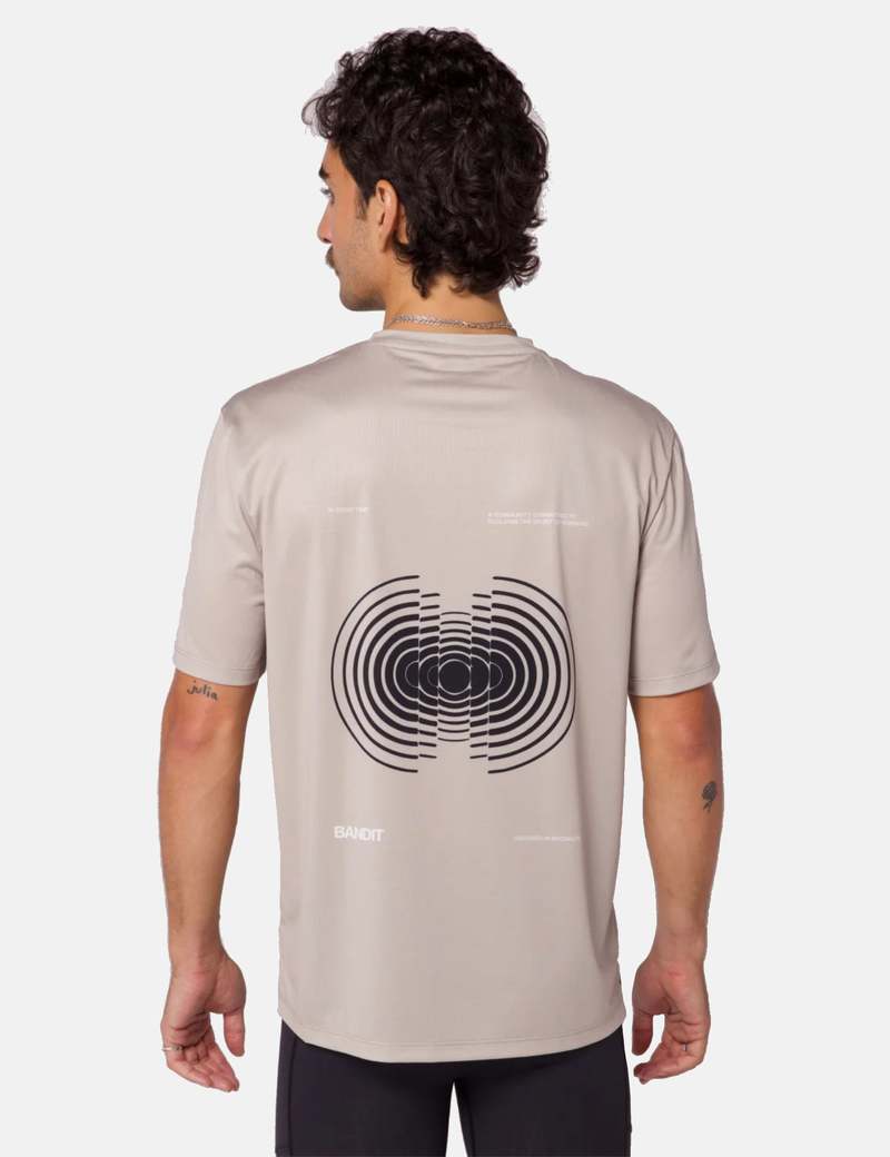 BANDIT Sliced Spiral Drift Performance Tee - Stone | Garmentory