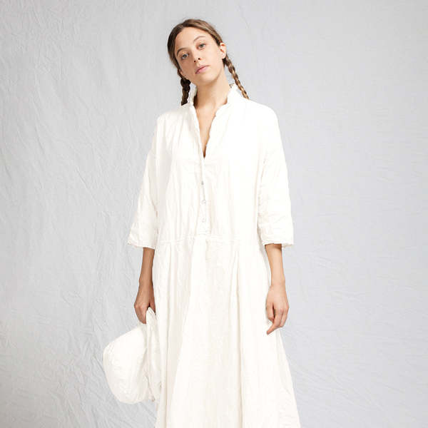 Album Di Famiglia Woman Tailored Collar Dress - Milk White | Garmentory