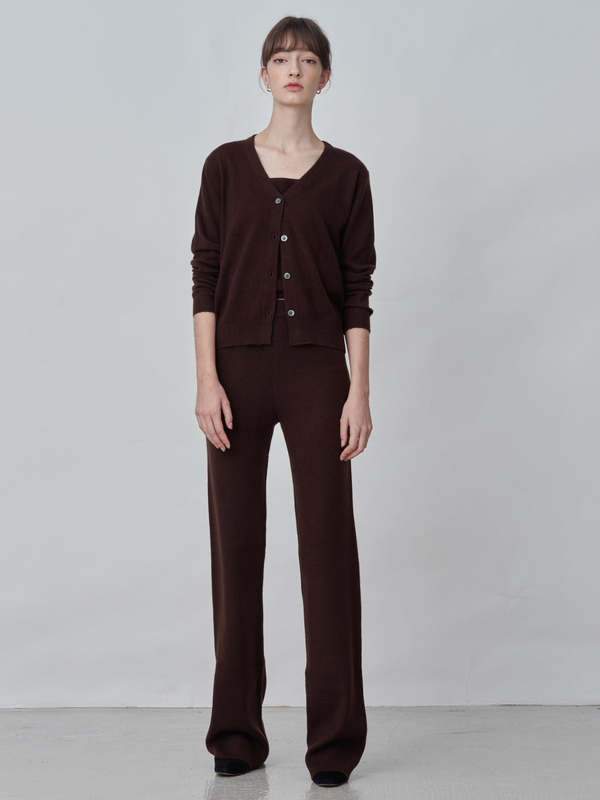 PURECASHMERE NYC Straight Fit Pants - Brown | Garmentory