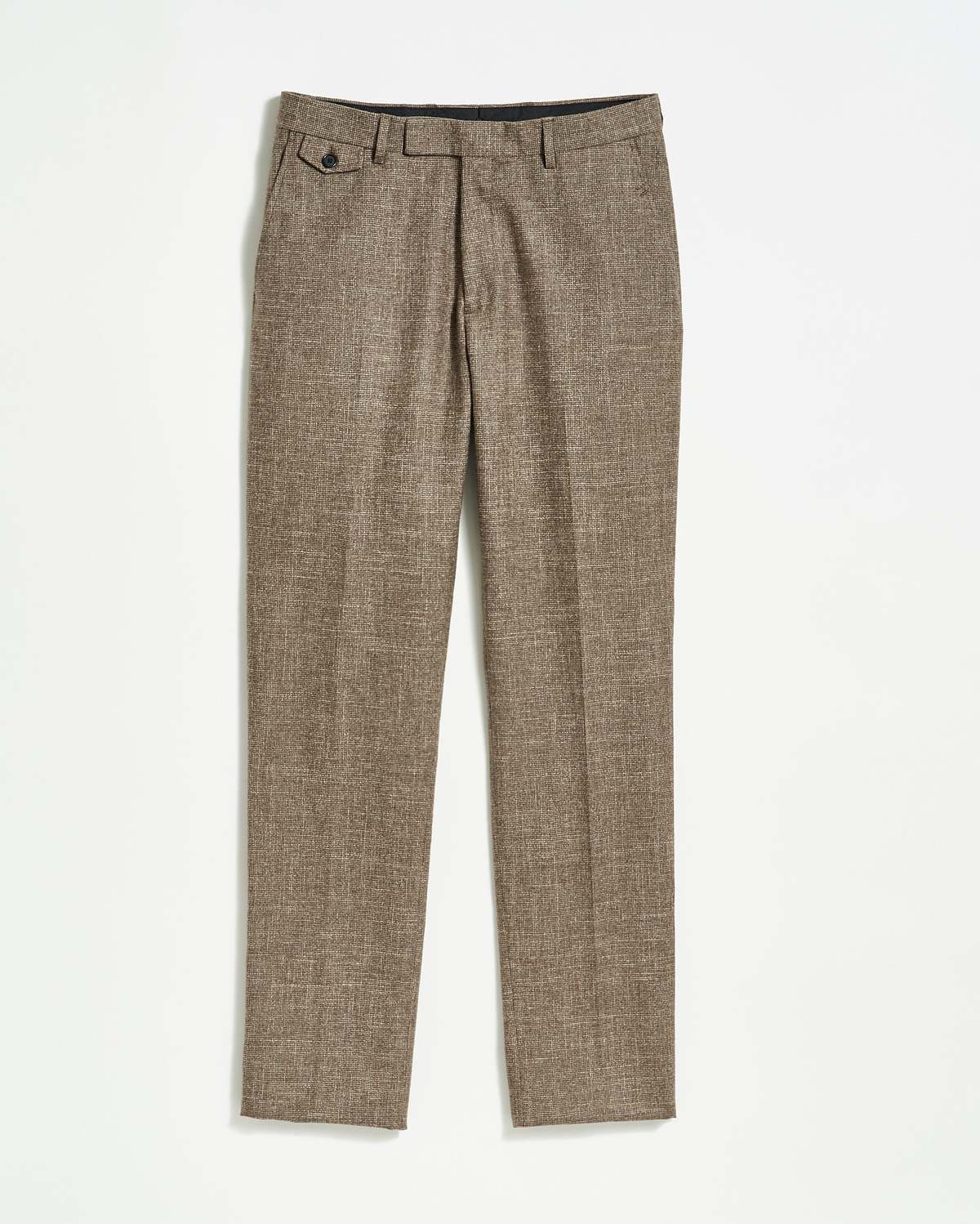REID Flat Front Trouser - Black Brown | Garmentory