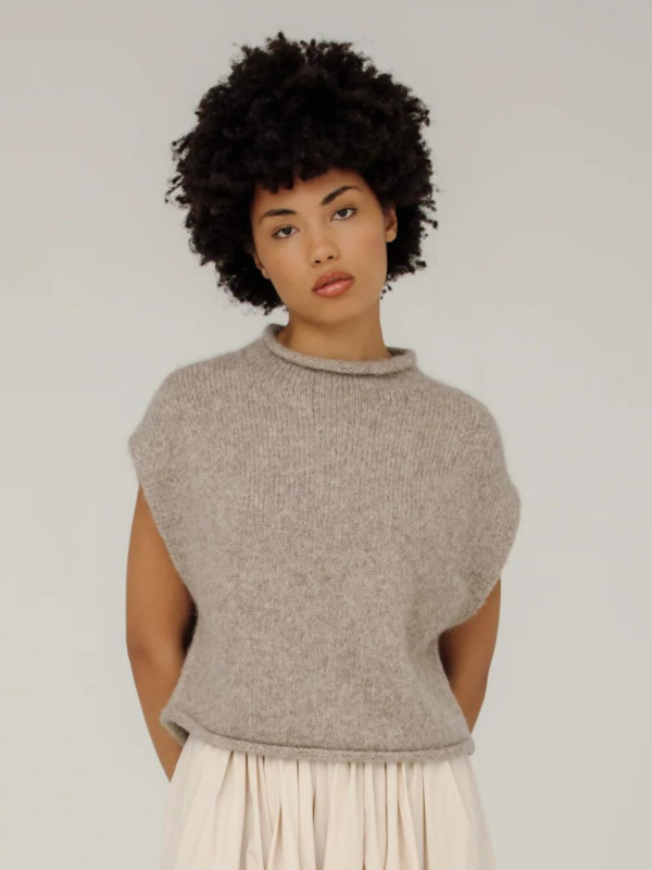 Bare Knitwear Iris Vest - Fawn | Garmentory