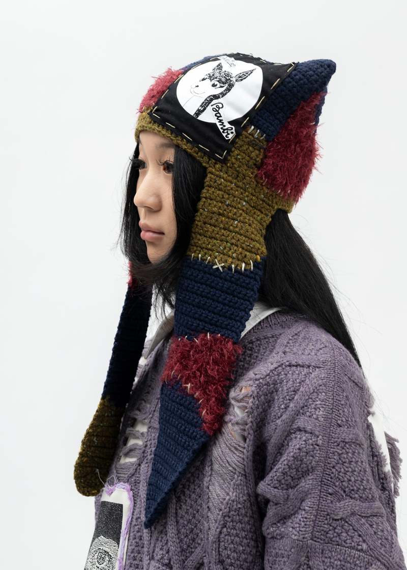 Kidill Who Killed Bambi Hand Knit Beanie - Navy Blue Multi | Garmentory