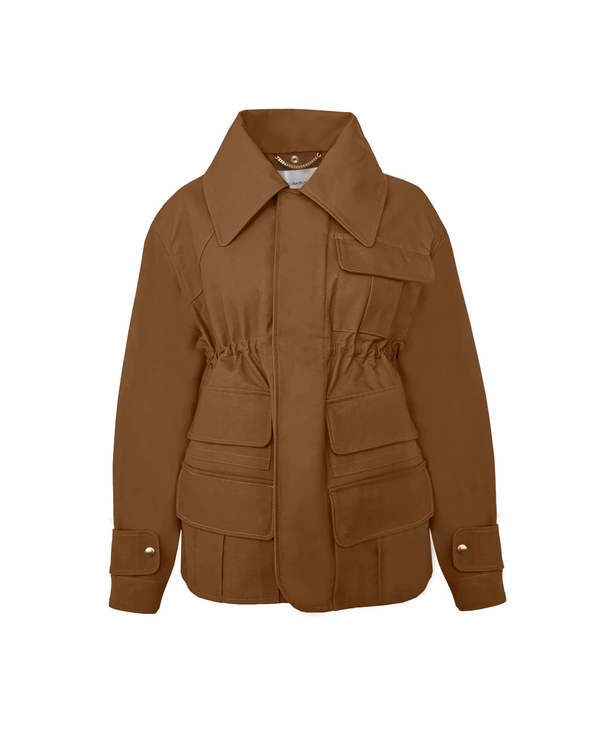 Victoria Beckham Patch Pocket Utility Jacket - Toffee | Garmentory