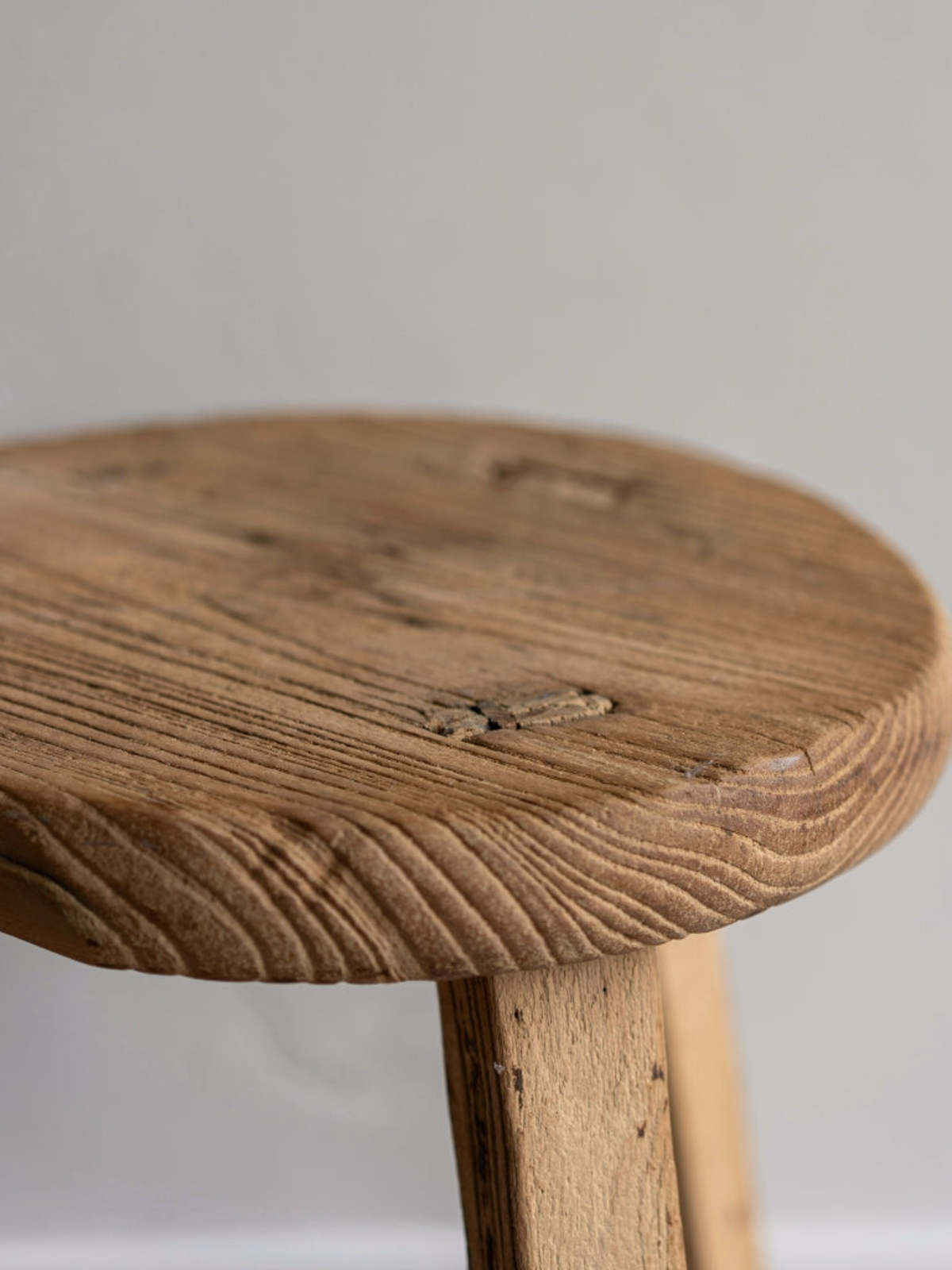 Small Round Stool in Wood | Garmentory