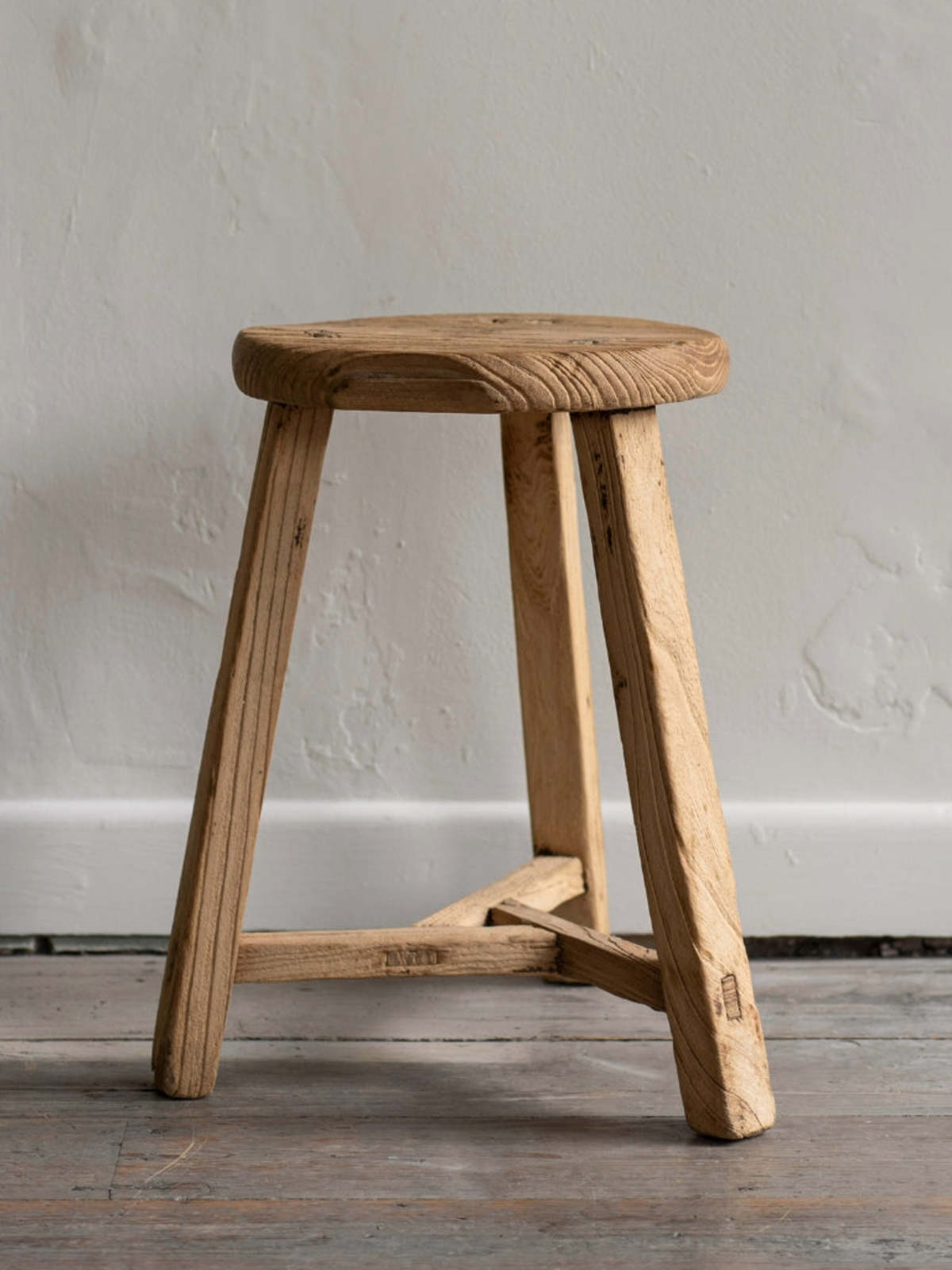 Small Round Stool in Wood | Garmentory