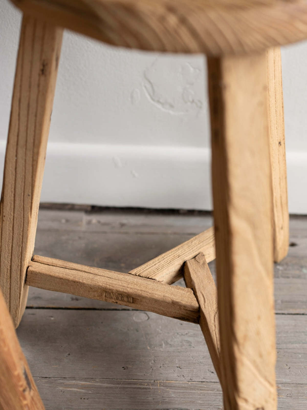 Small Round Stool in Wood | Garmentory