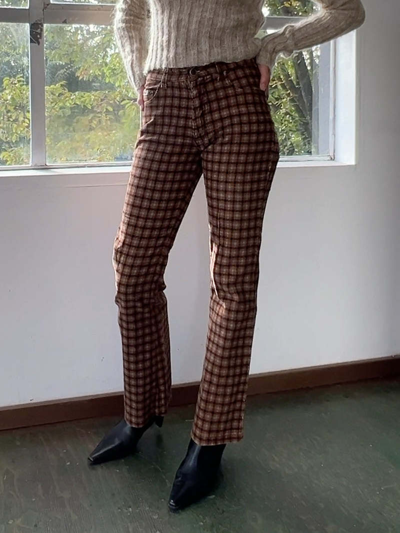 Vintage Brown Corduroy Bootcut Pants - Brown | Garmentory