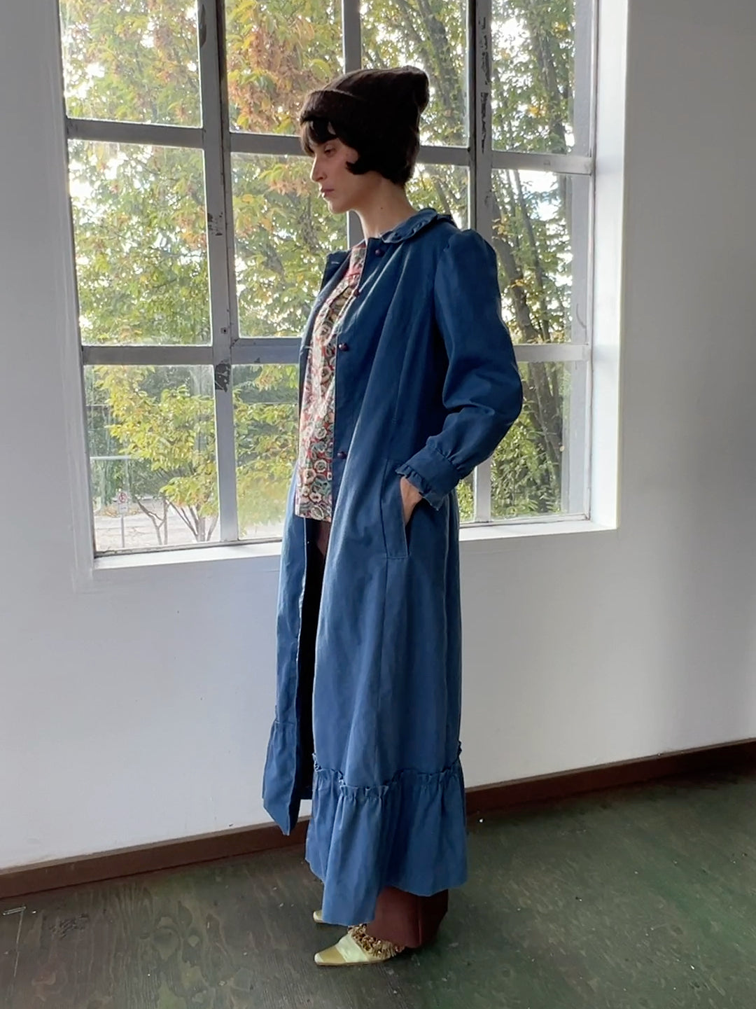 Vintage Ruffled Cottage Duster - Blue | Garmentory