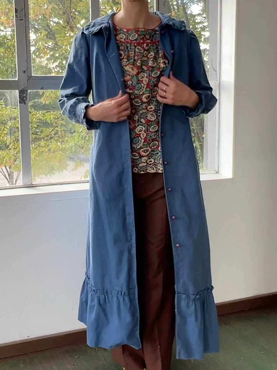 Vintage Ruffled Cottage Duster - Blue | Garmentory