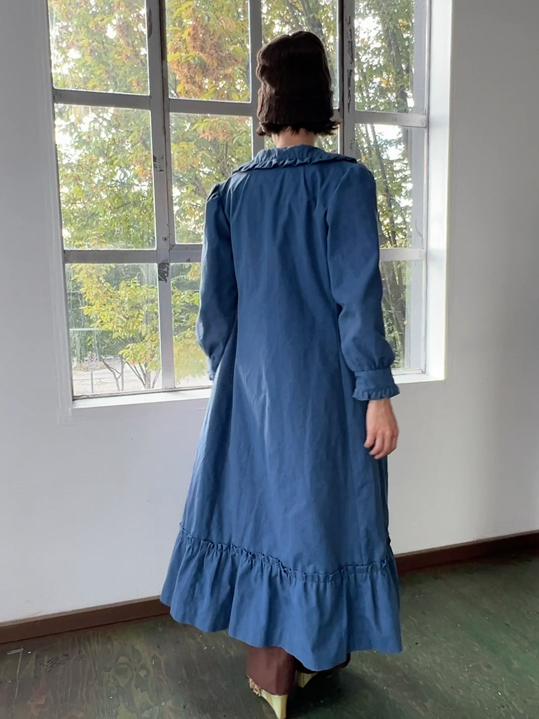 Vintage Ruffled Cottage Duster - Blue | Garmentory