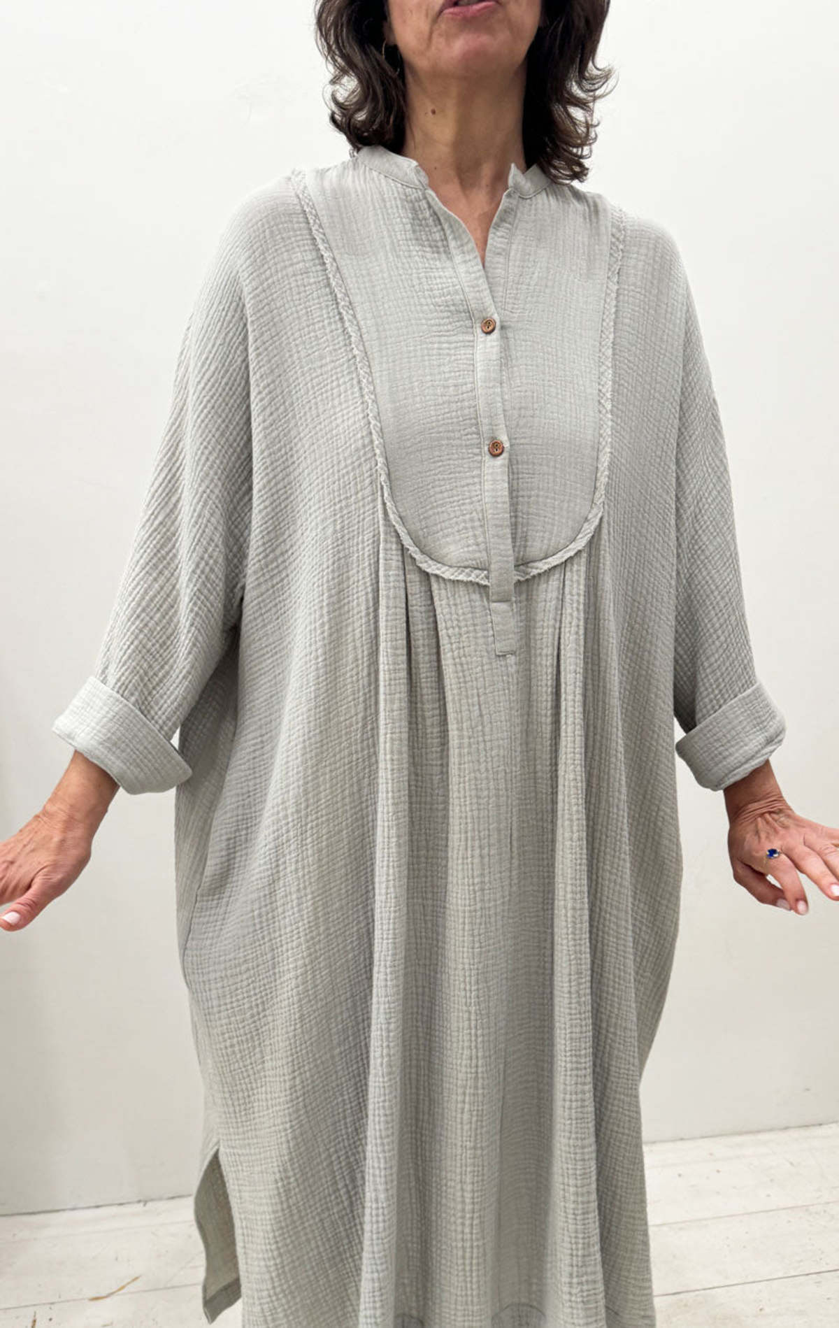 Two Sample bib caftan dress - grey | Garmentory