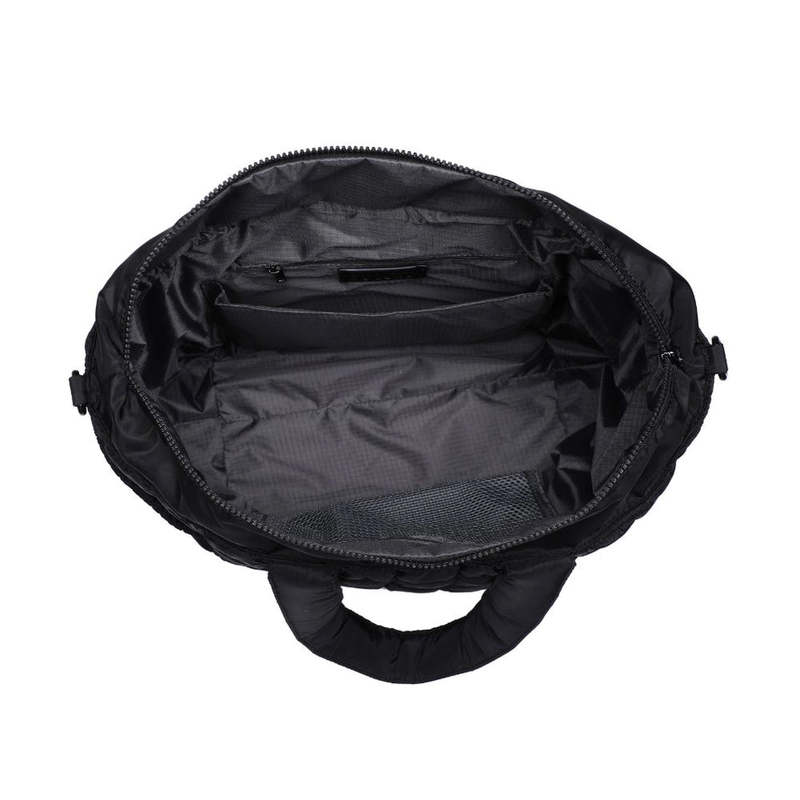 Sol and Selene Dreamer Quilted Puffer Nylon Tote - Black | Garmentory