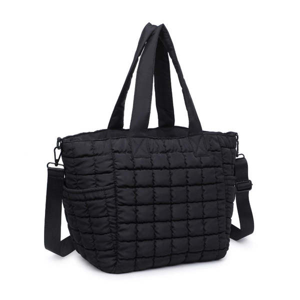 Sol and Selene Dreamer Quilted Puffer Nylon Tote - Black | Garmentory