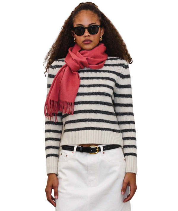 Alex Mill Merino Wool Stripe Sweater - White/Ash | Garmentory
