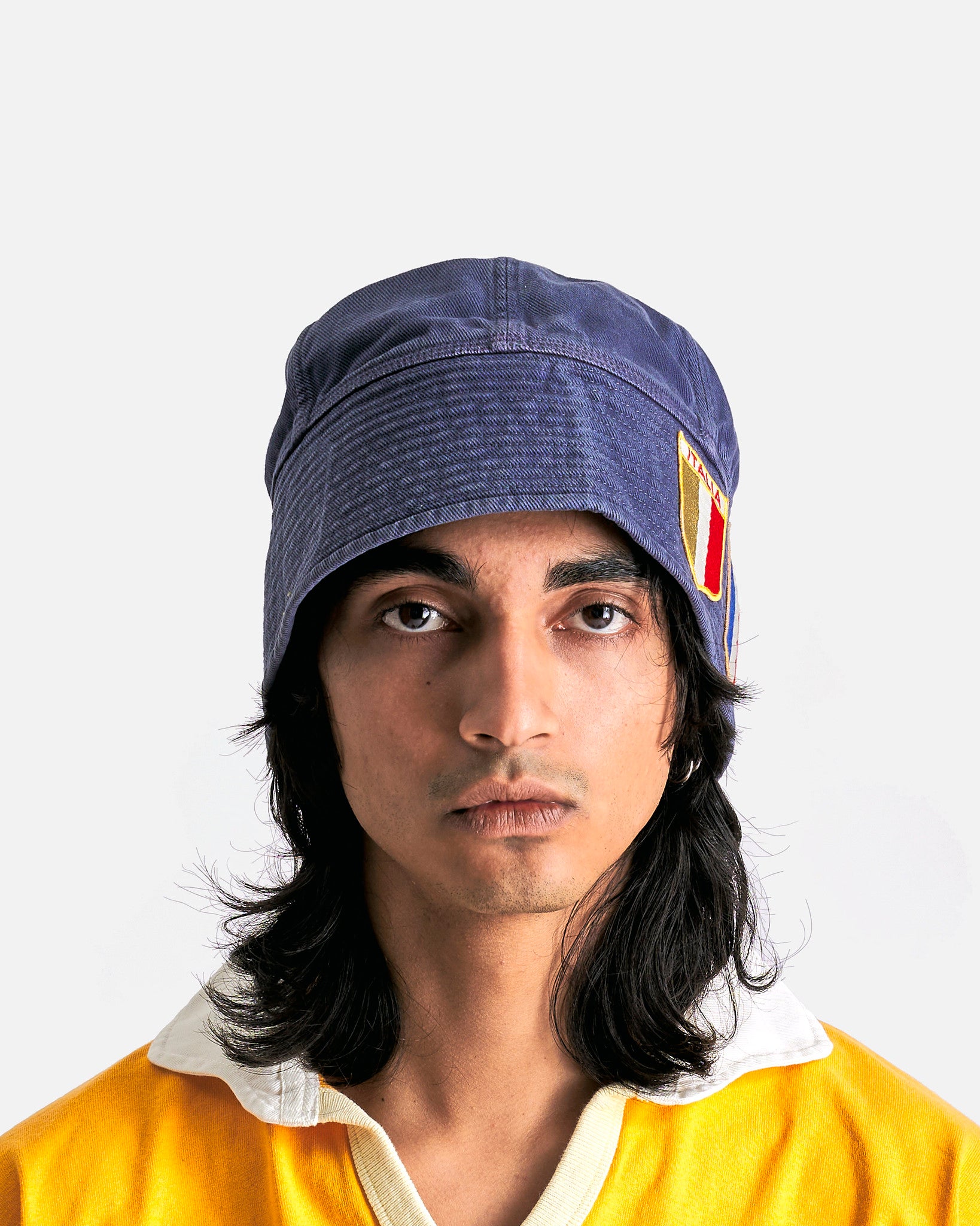 BODE Patched Sailor Cap - Blue | Garmentory