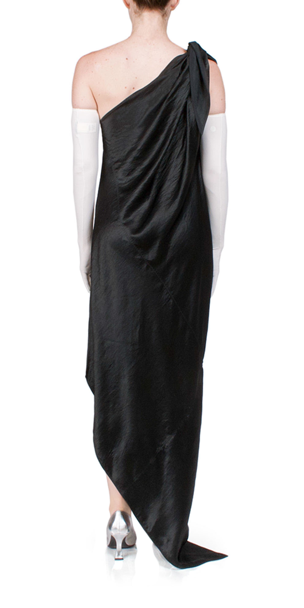Anna October Desiree One Shoulder Satin Midi Dress | Garmentory