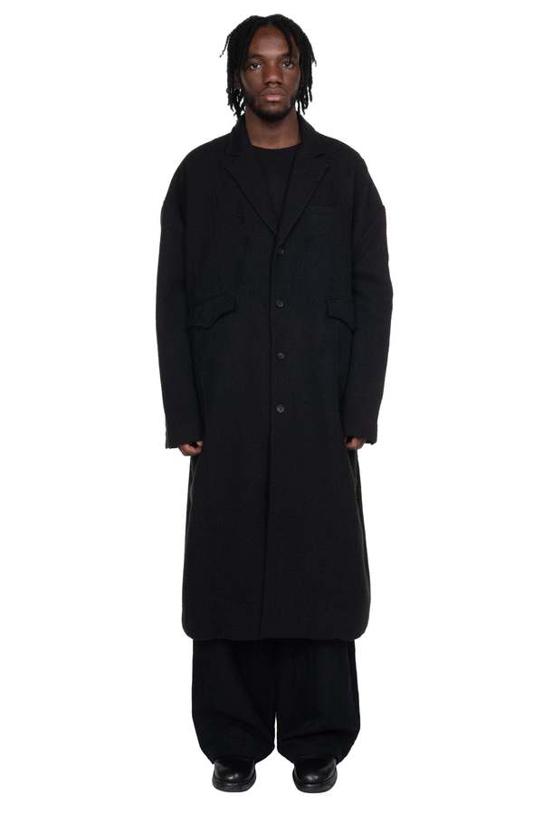 Professor.E Aged Wool Coat - Black | Garmentory