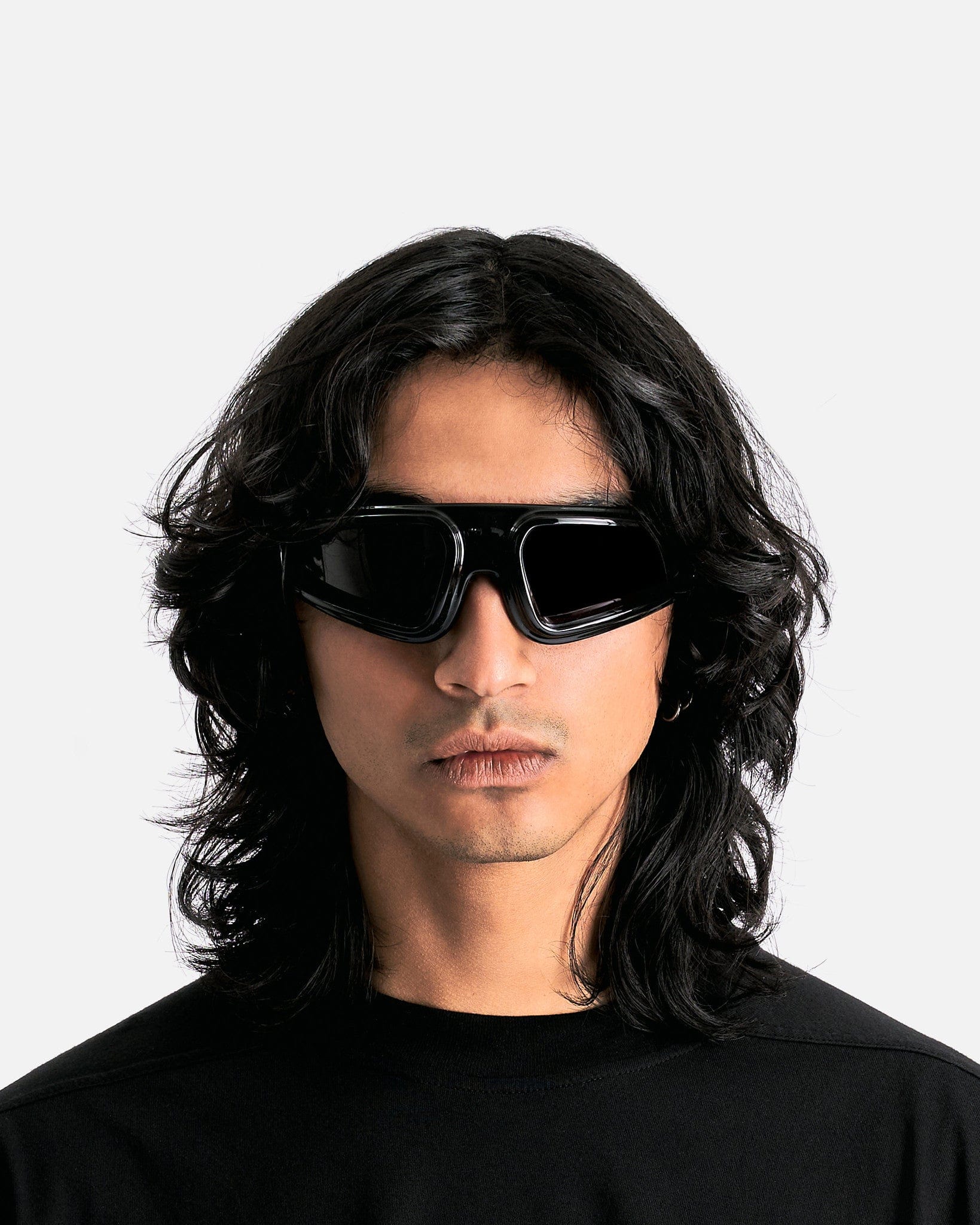 Rick Owens Ryder Sunglasses - Gloss Black | Garmentory
